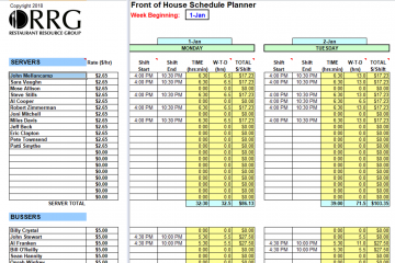 Restaurant Operations & Management Spreadsheet Library